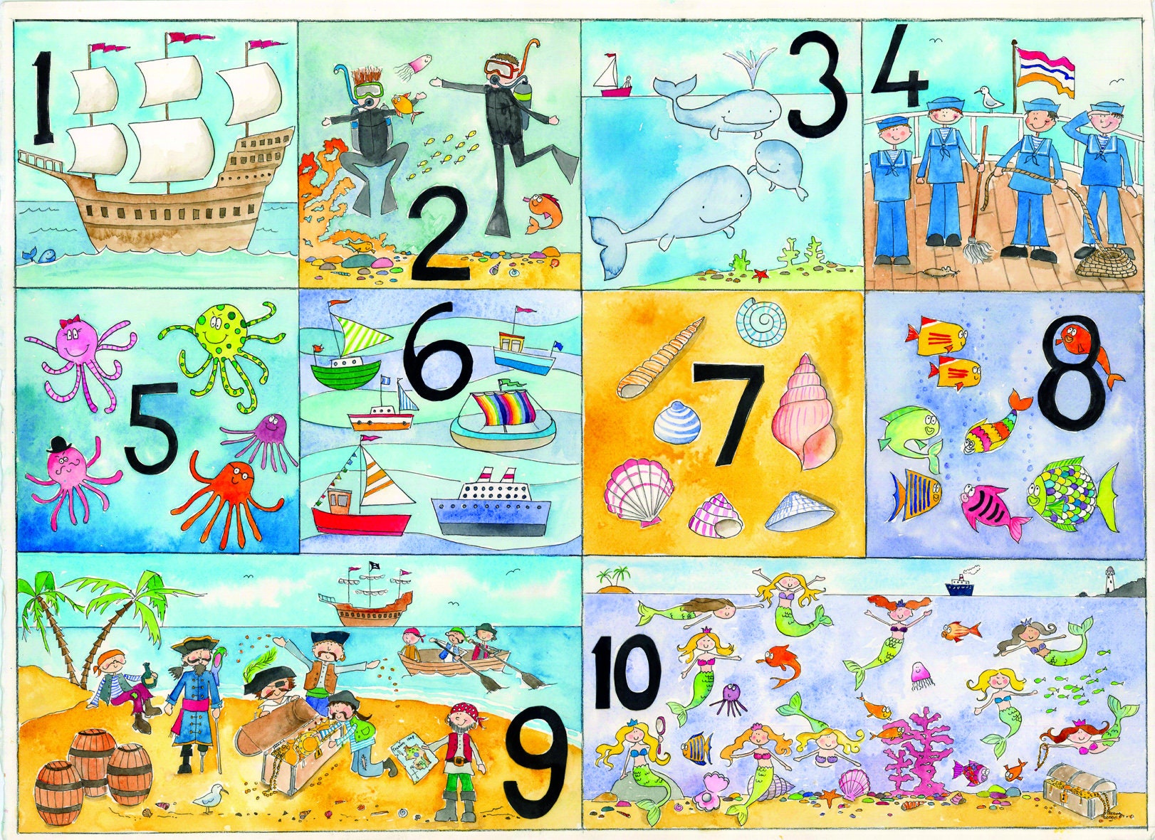 Giant Numbers Poster - Seaside 100 X 75cm - Etsy