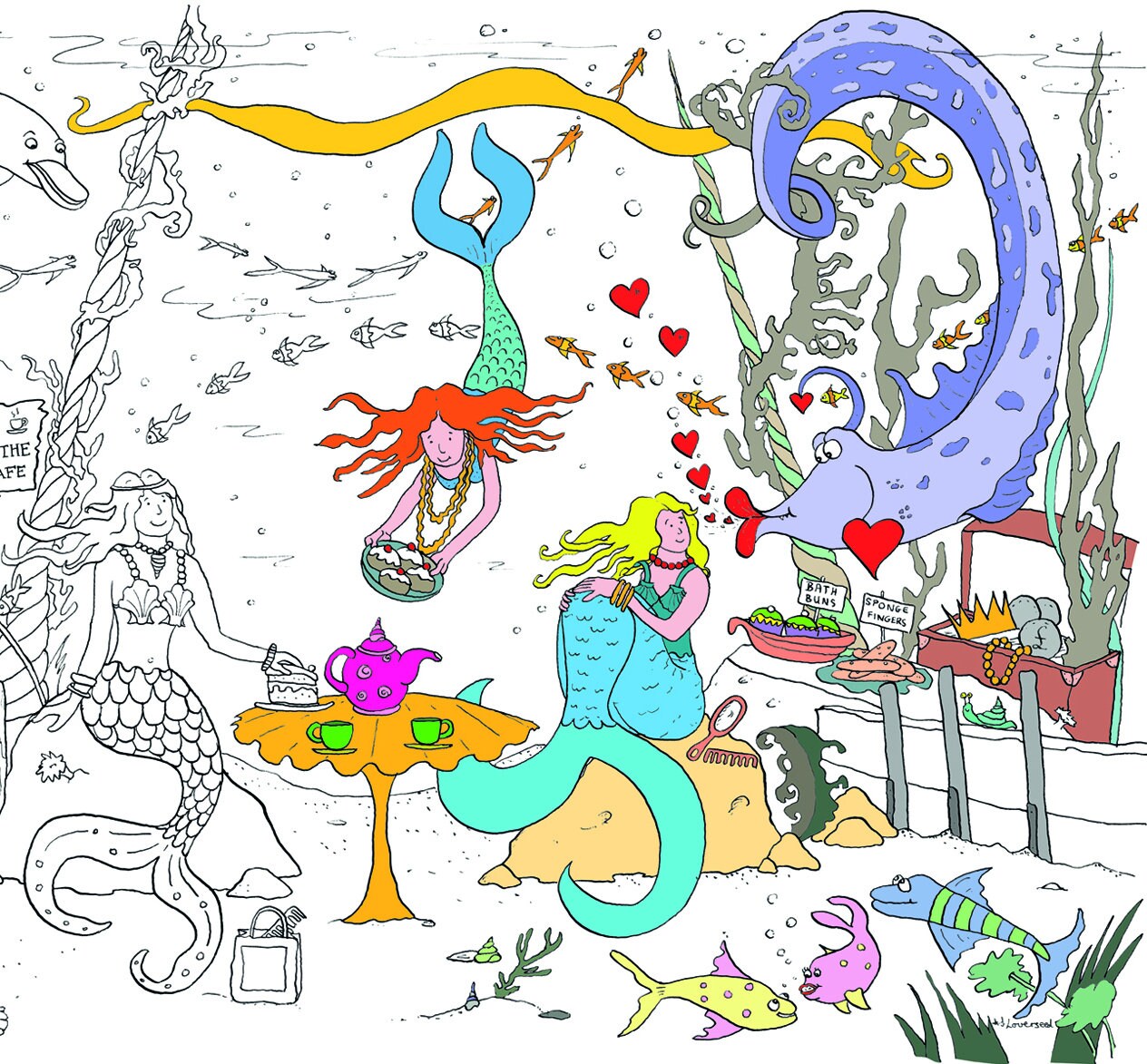 Giant Coloring-in Poster - Mermaid Sea Adventure 100 X 70cm - Etsy