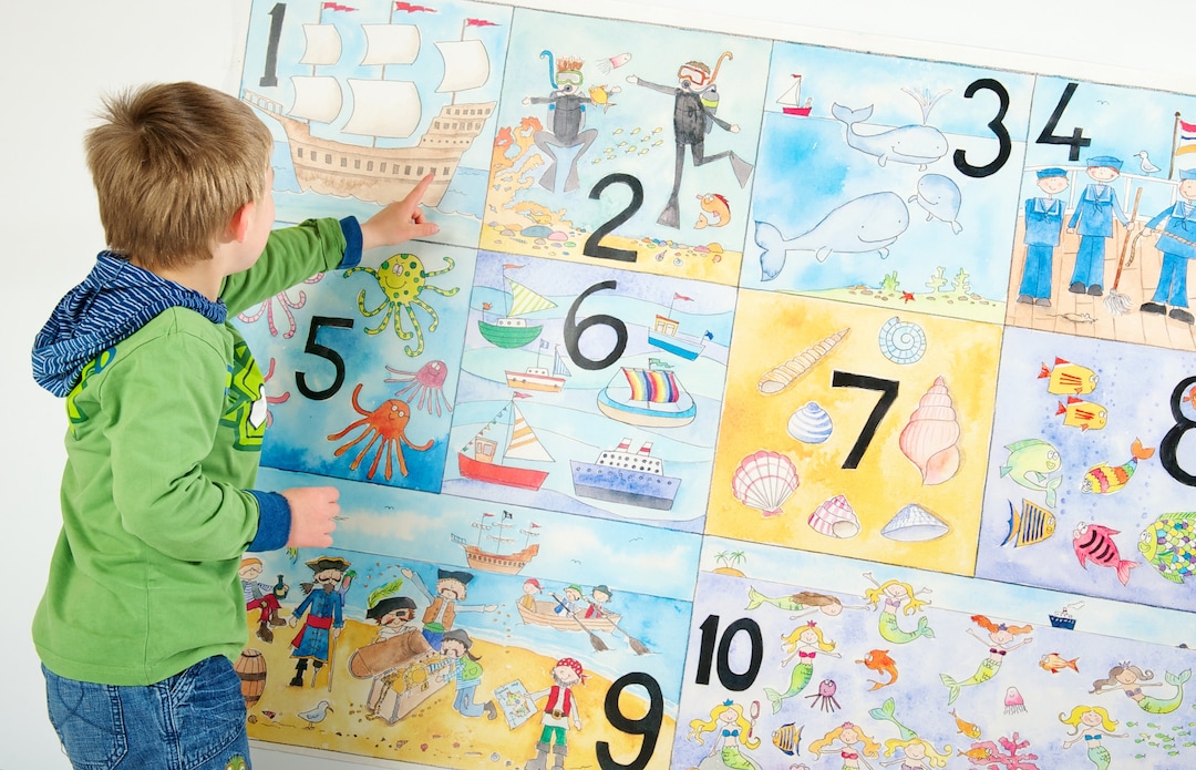 Giant Numbers Poster - Seaside 100 X 75cm - Etsy