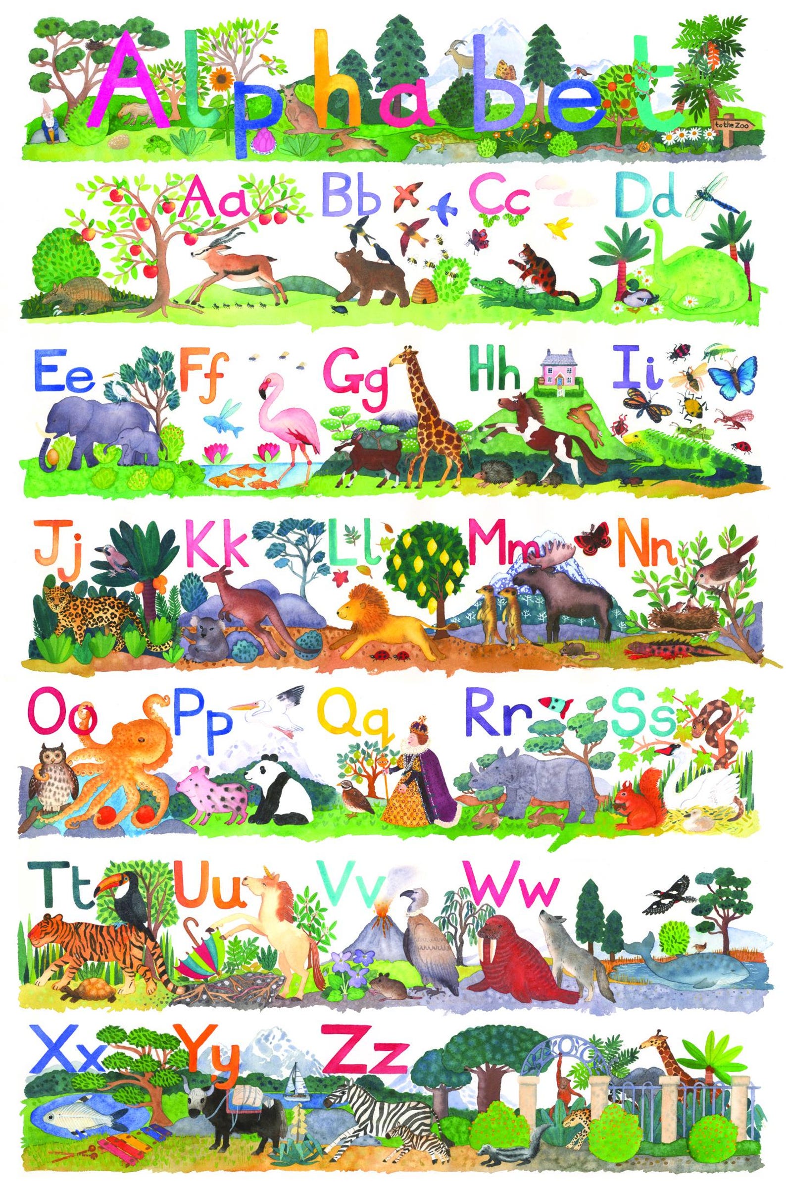 Giant Animal ABC Poster - 100 X 70cm - Etsy