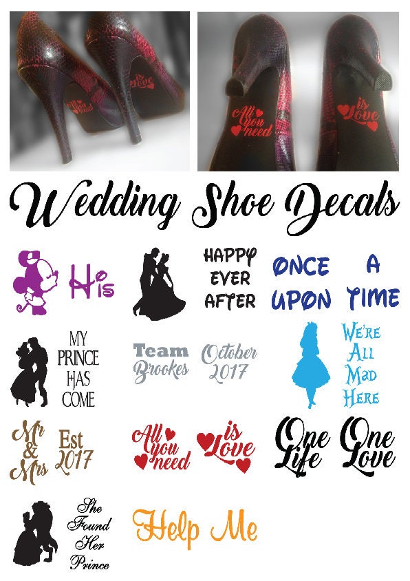 Wedding Shoe Decal Sticker | Etsy