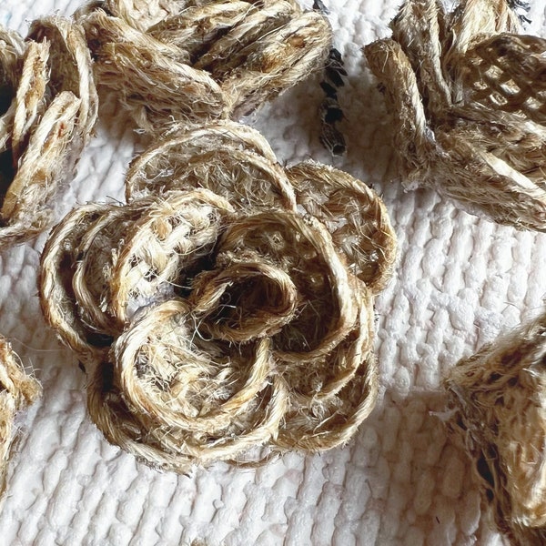 Handmade Burlap Flowers Gorgeous Rustic Daisy 3D Flowers Jute Floral ...