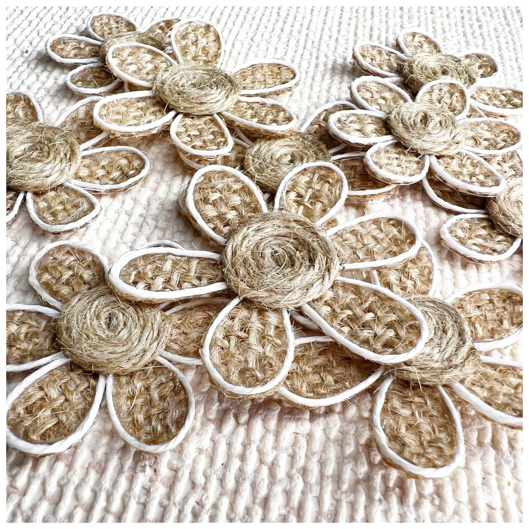 Handmade Burlap Flowers Gorgeous Rustic Daisy 3D Flowers Jute Floral ...