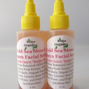 Cold Sea Moss Botanical & Papaya Facial Serum, Licorice Root Infused, Brina Organics - Etsy