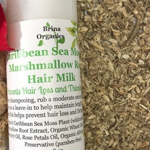 Sea Moss & Marshmallow Root Leave-in Hair Milk: Rosemary-infused ...