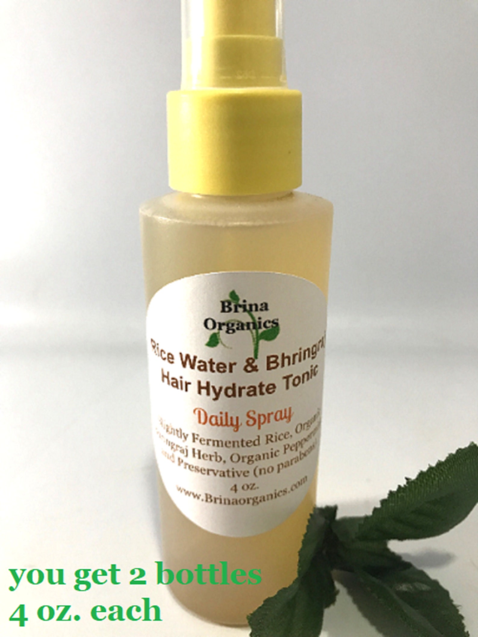 Rice Water & Bhringraj Herbal Hair Tonic, Daily Hydration Spray ...