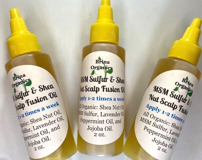 Natural MSM Sulfur & Shea Nut Scalp Fusion and Hot Oil Hair Care 2 Oz ...