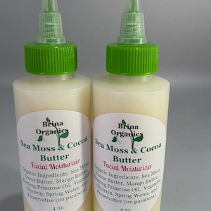 Sea Moss + Cocoa Butter Facial Moisturizer Serum, Facial Gloss, Natural Skin Care, Brina ...