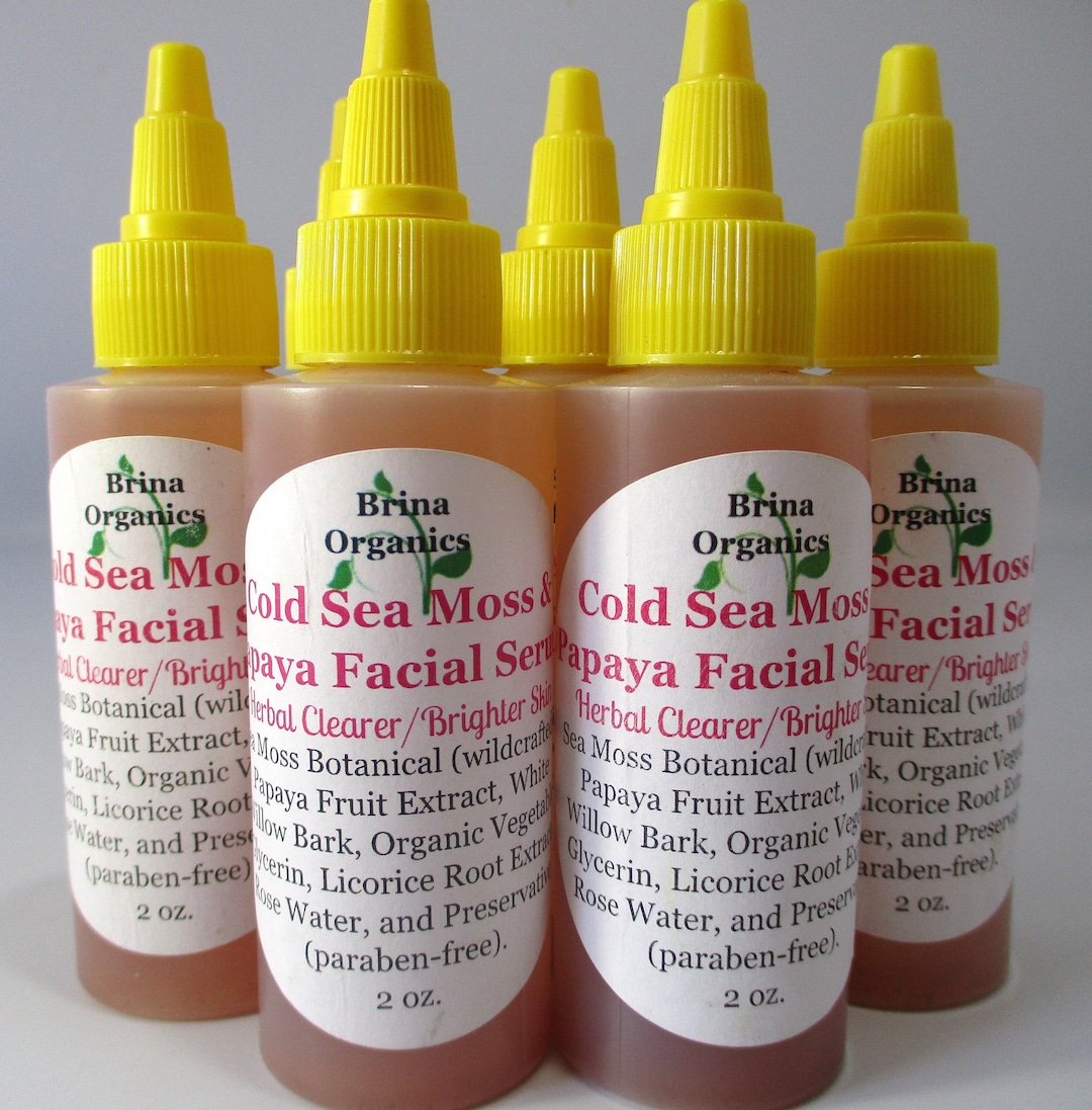 Cold Sea Moss Botanical & Papaya Facial Serum, Licorice Root Infused ...