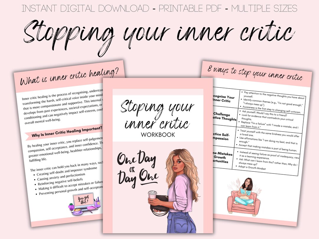 Inner Critic Workbook - Self Development Worksheets - Mental Health ...