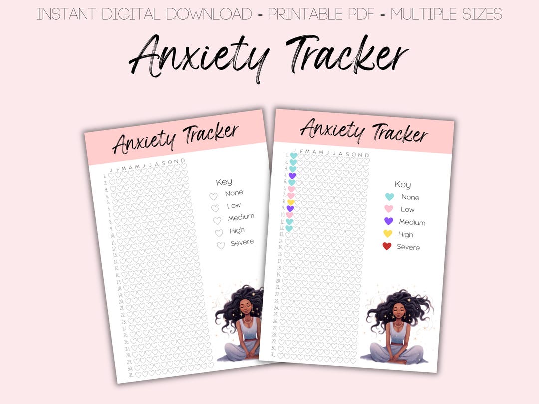 Anxiety Tracker - Habit Tracker - Instant Download - Year in Pixels ...