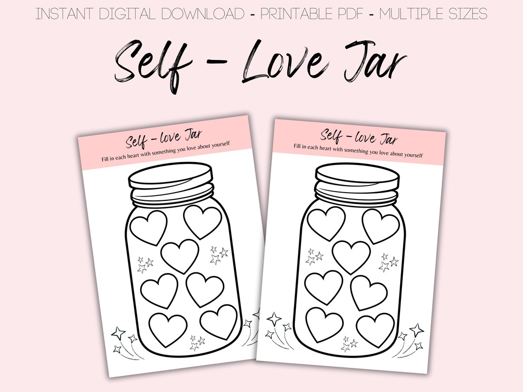Self Love Jar - Self Love Challenge - Mental Health - Self Love for ...
