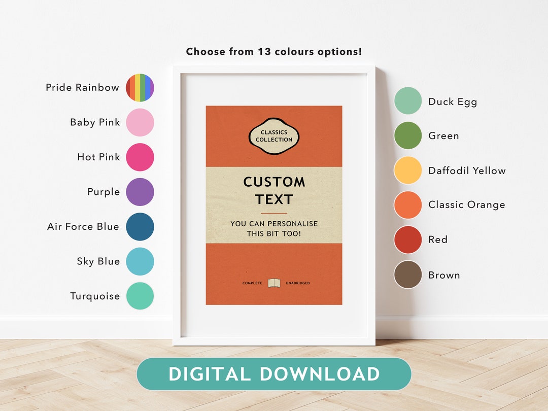 DIGITAL DOWNLOAD | Custom Penguin Books Poster | Personalized Print ...