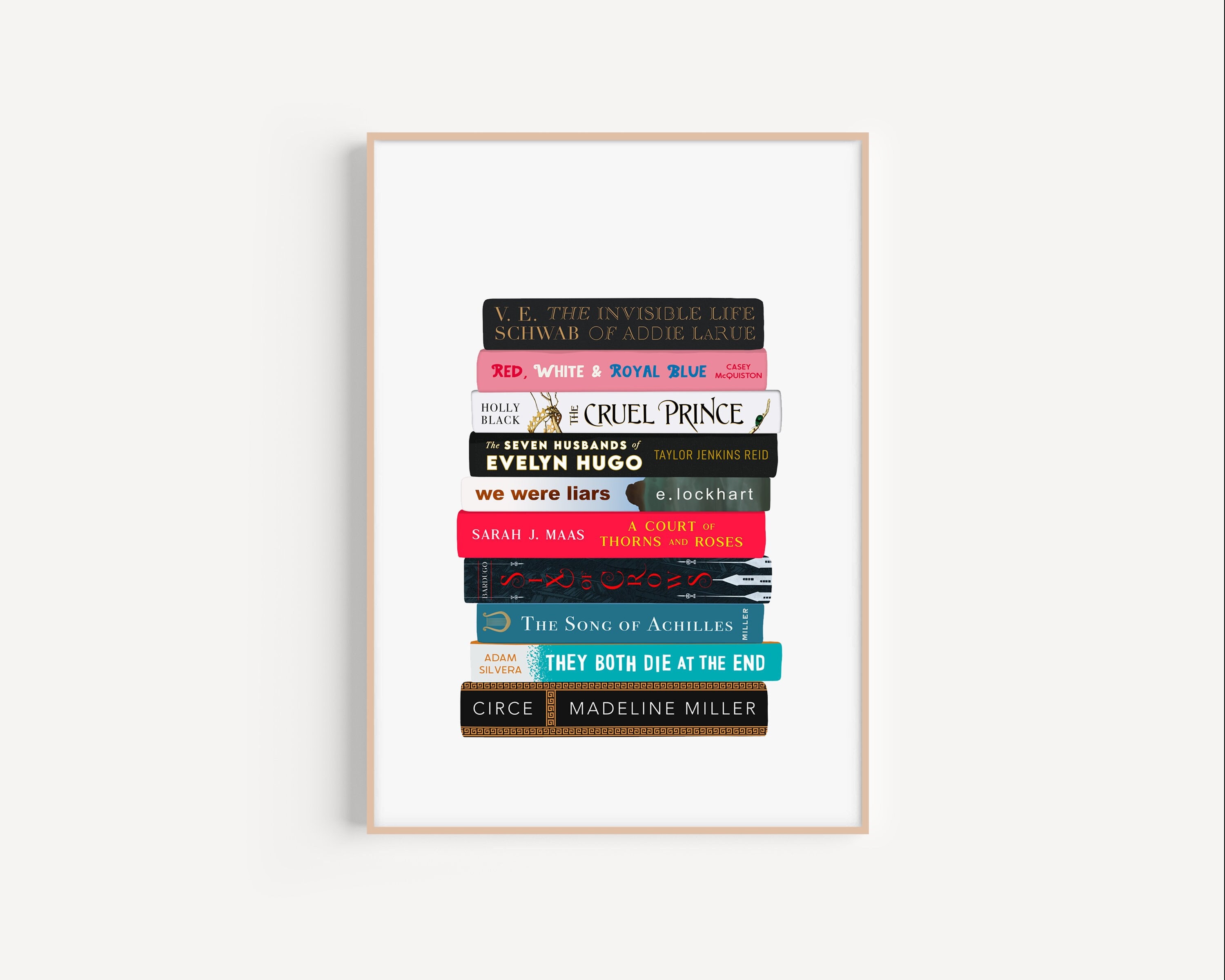 Booktok / YA Book Stack Print | Etsy