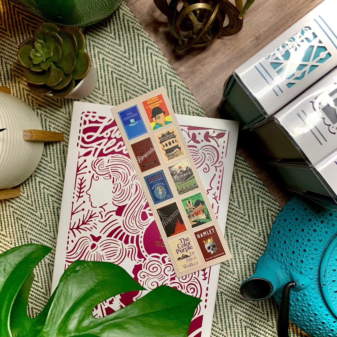 Classic Book Covers Postage Stamp Bookmark | 20 Literary Classics - Etsy