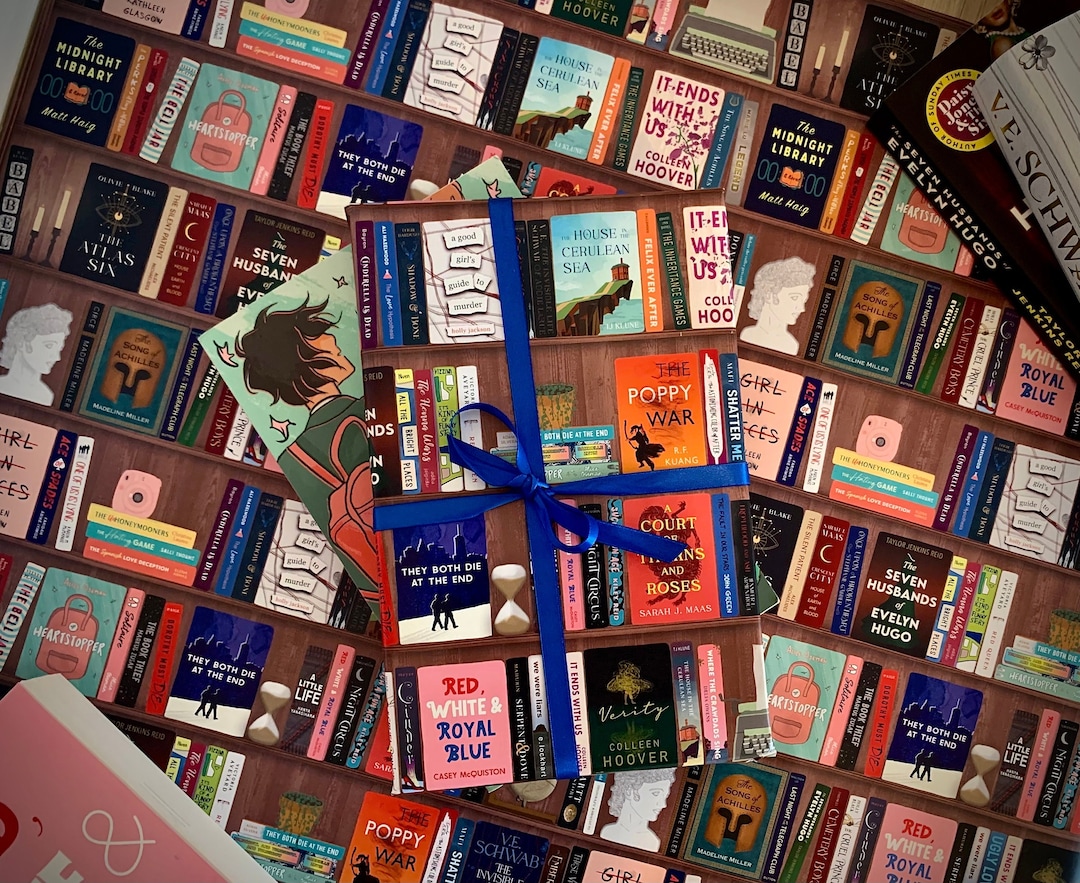 Modern Books Wrapping Paper | Bookish Gift Wrap | 660mm X 480mm ...