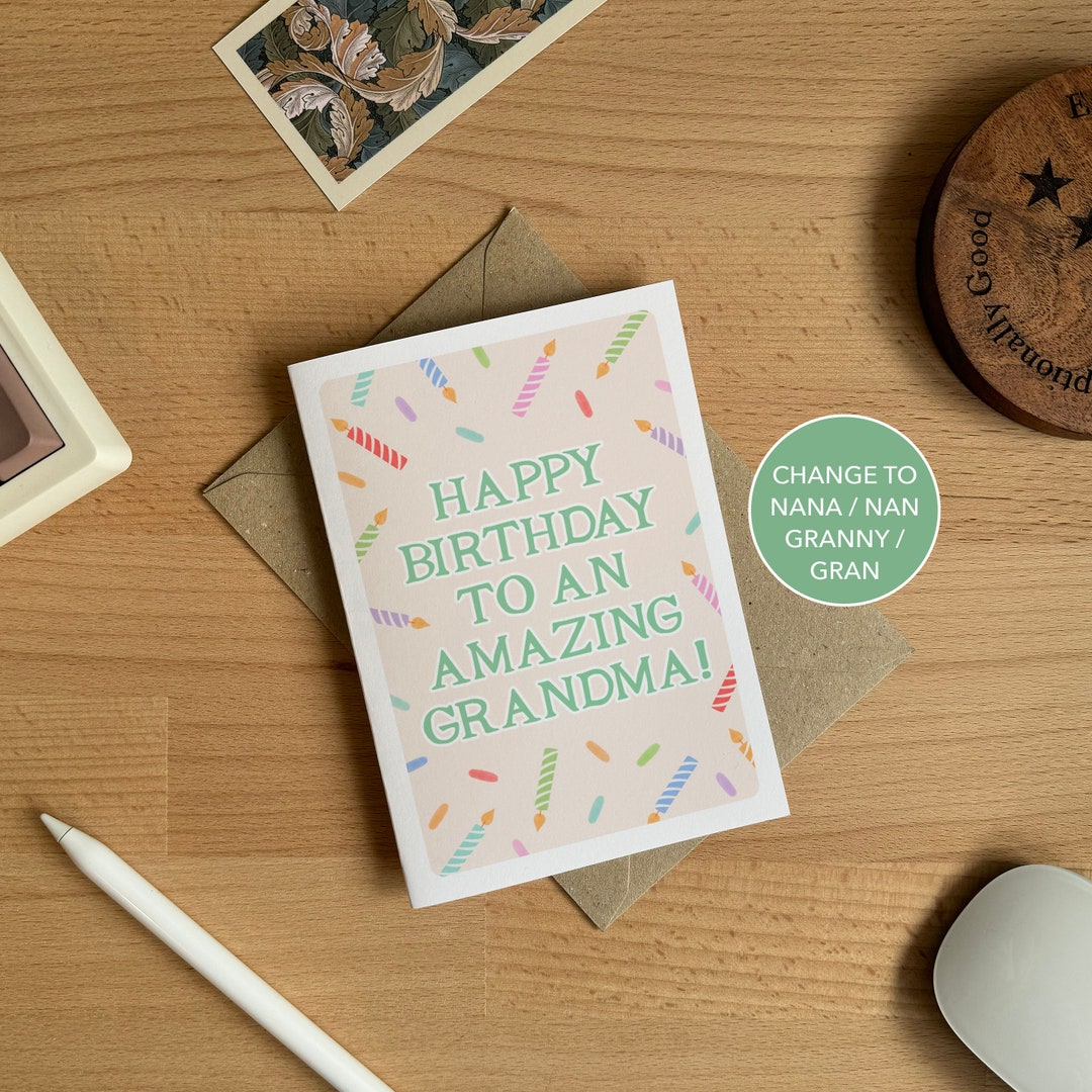 Happy Birthday to an Amazing Grandma Card | Confetti and Candles ...