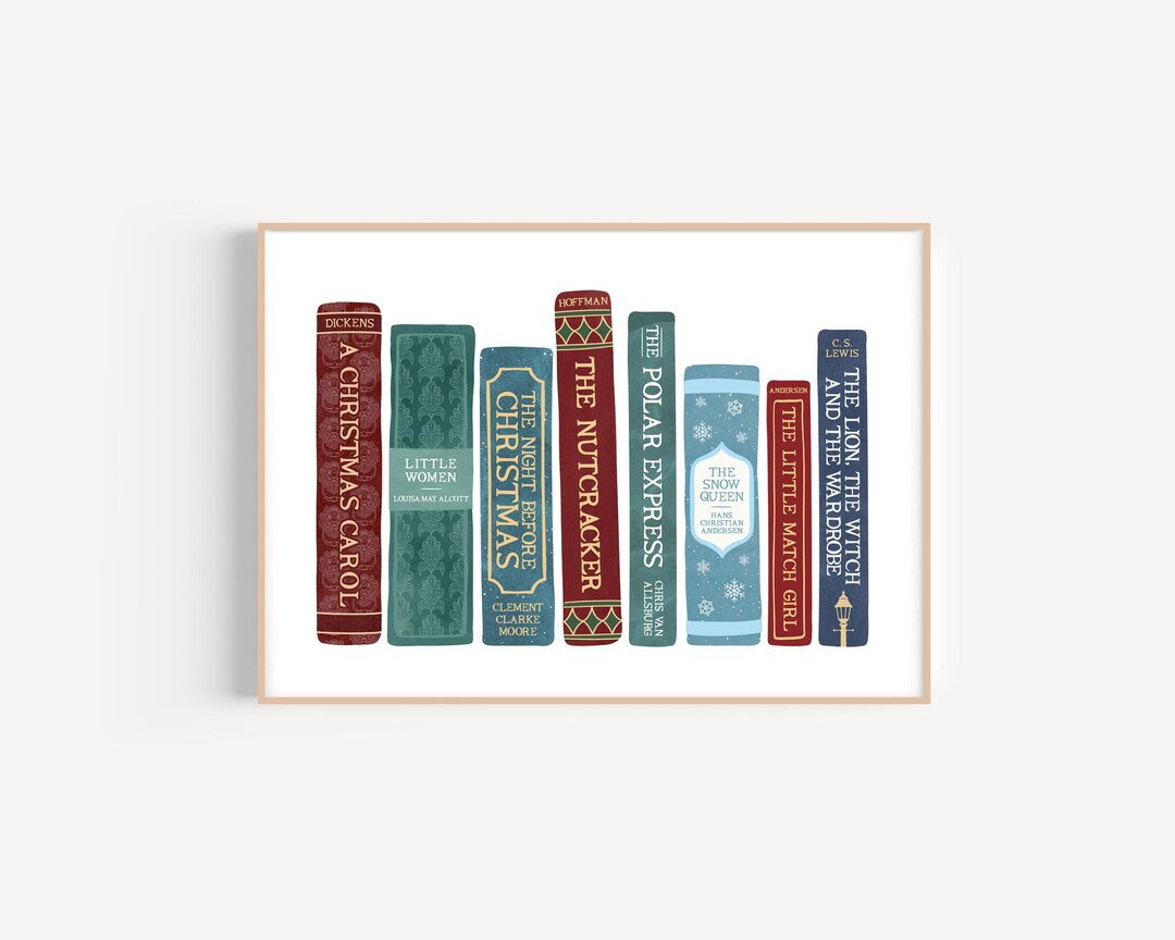 Christmas Book Print | A Christmas Carol, Little Women, the Night ...