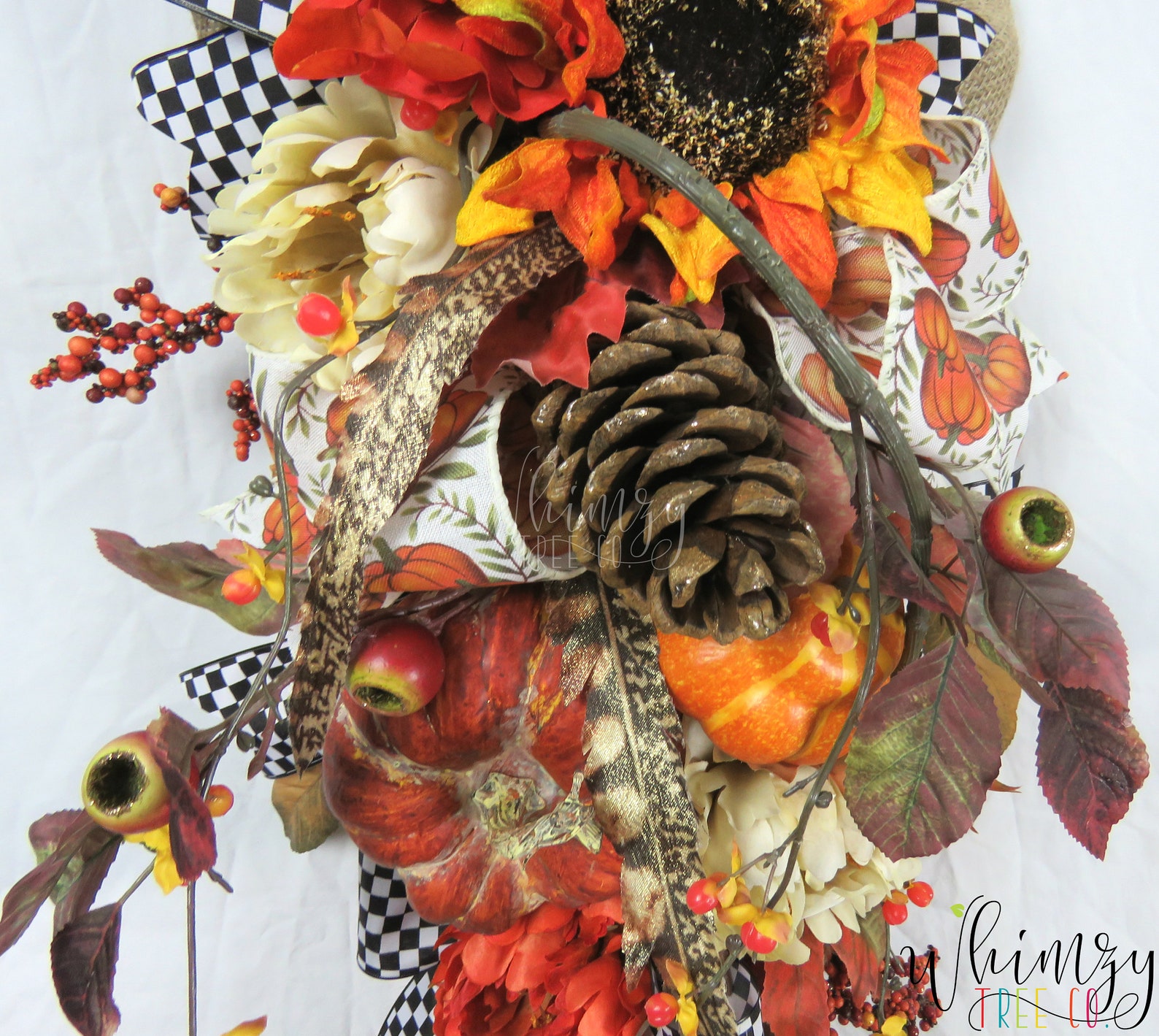 Autumn Swag for Front Door / Fall Swag / Rustic Wreath / Farmhouse ...