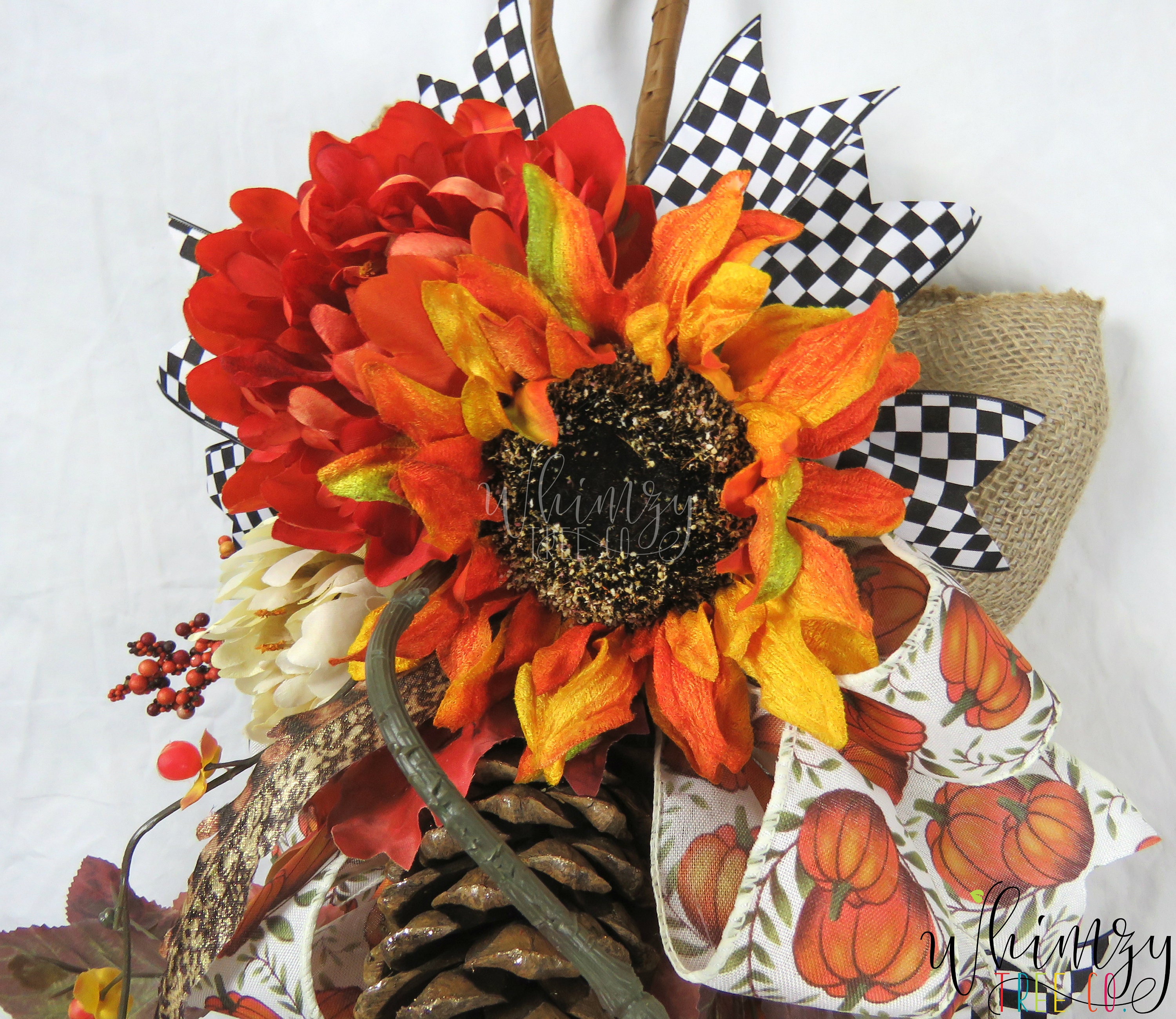 Autumn Swag for Front Door / Fall Swag / Rustic Wreath / Farmhouse ...
