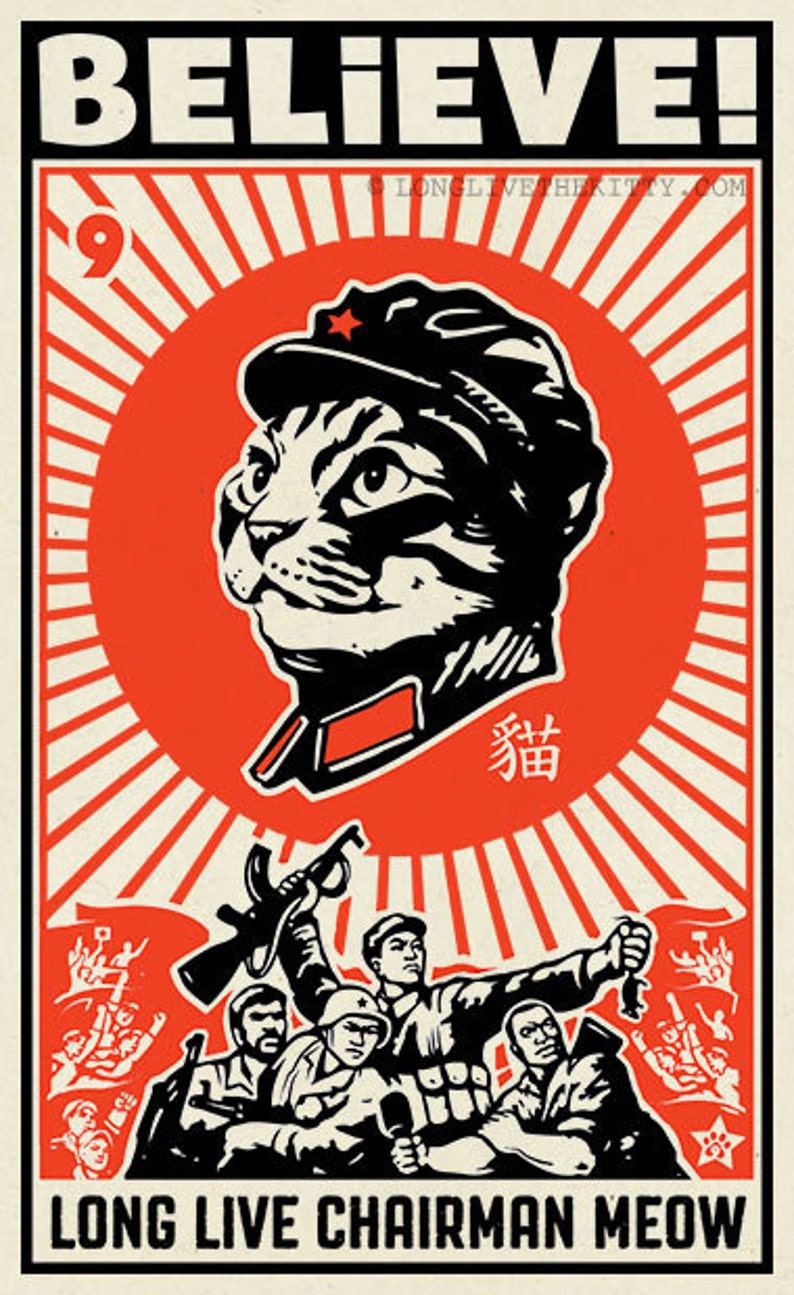 Long Live Chairman Meow! - Signed Screen Printed Poster Art - Etsy