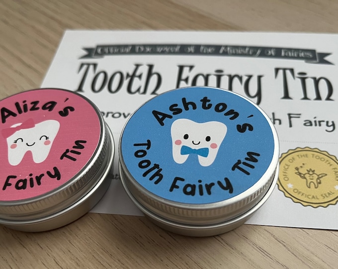 Personalised Tooth Fairy Mini Tin / Baby Teeth / Keepsake / Stocking ...