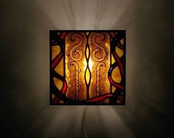 Stained glass sconce | Etsy