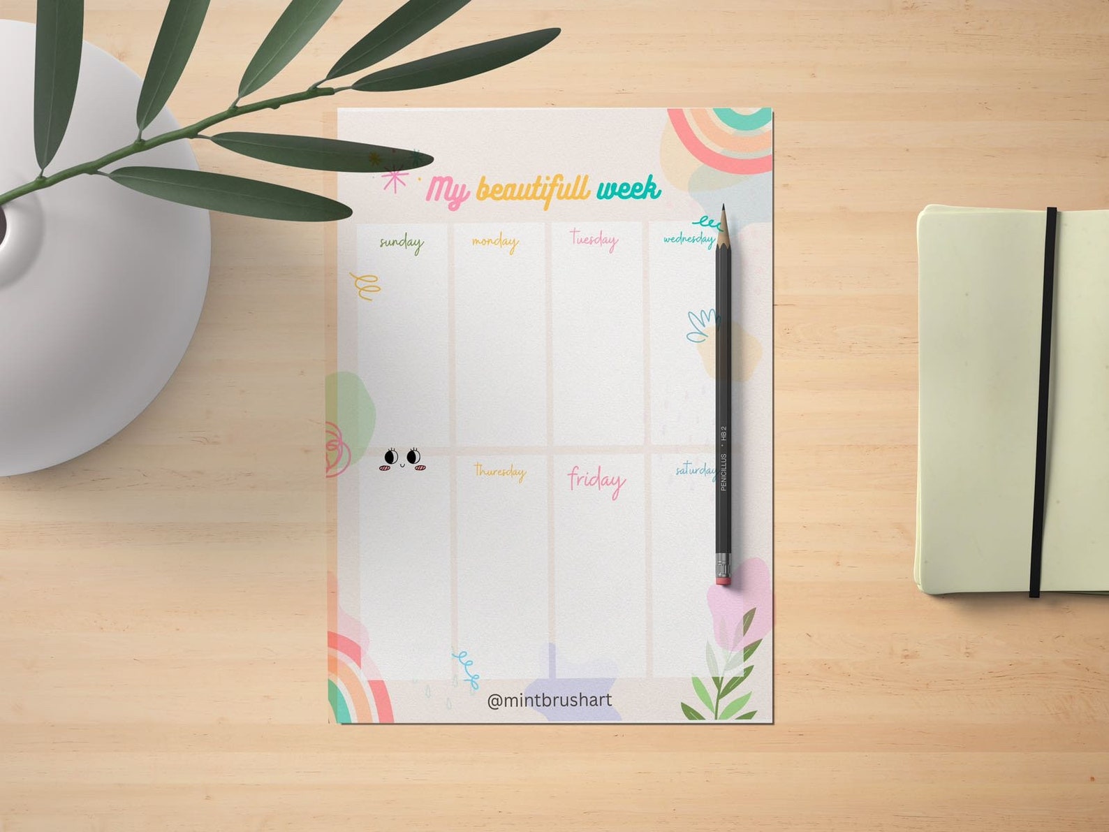 Digital Floral Weekly Planner| Beautiful Inspiration Notebook ...