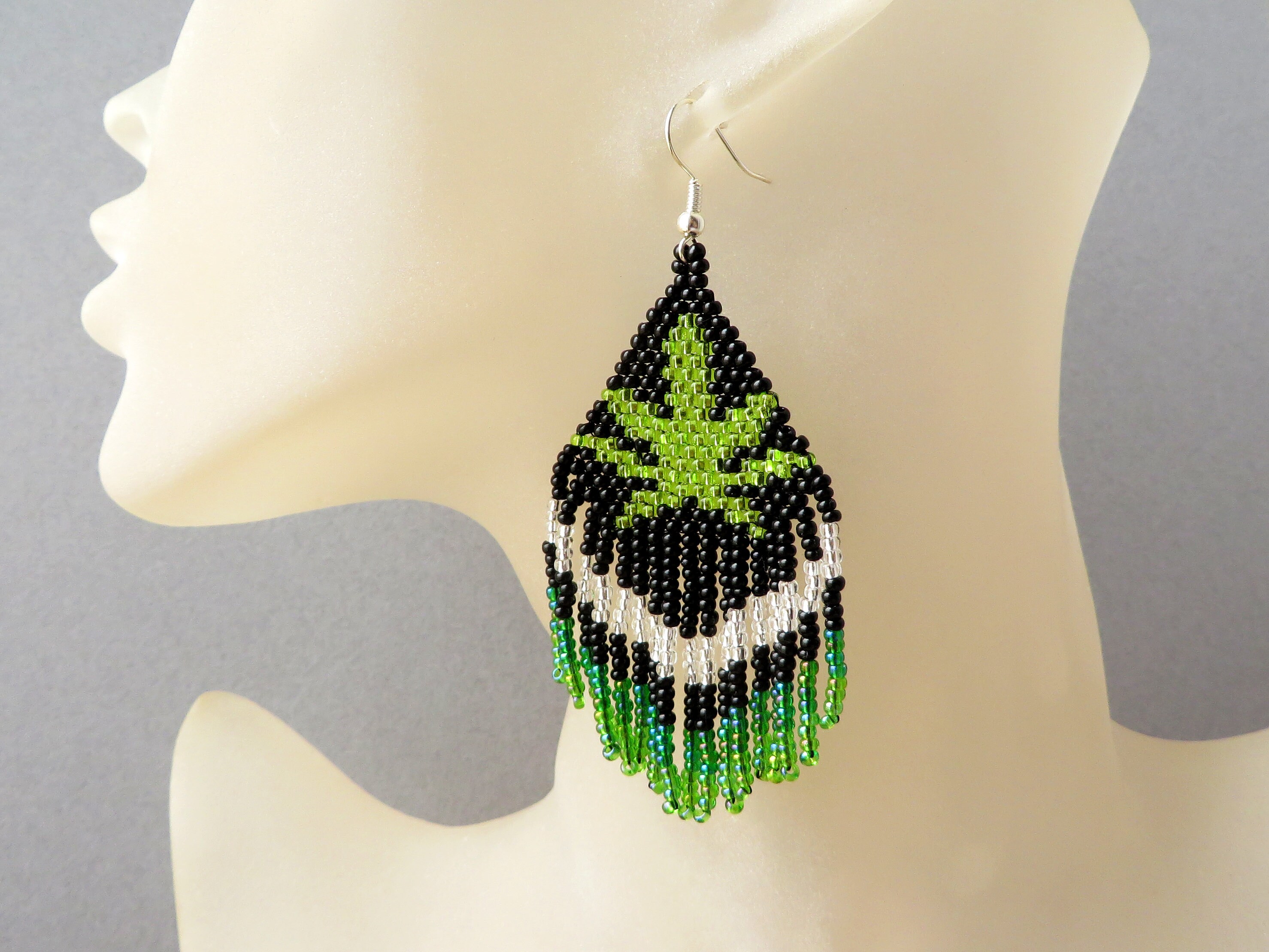 Beaded Cannabis Earrings Bright Summer Earrings Seed Bead | Etsy