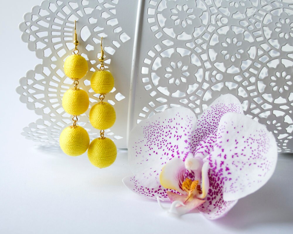 Yellow Les Bonbon Earrings Bon Bon Earrings Clip on Lemon - Etsy