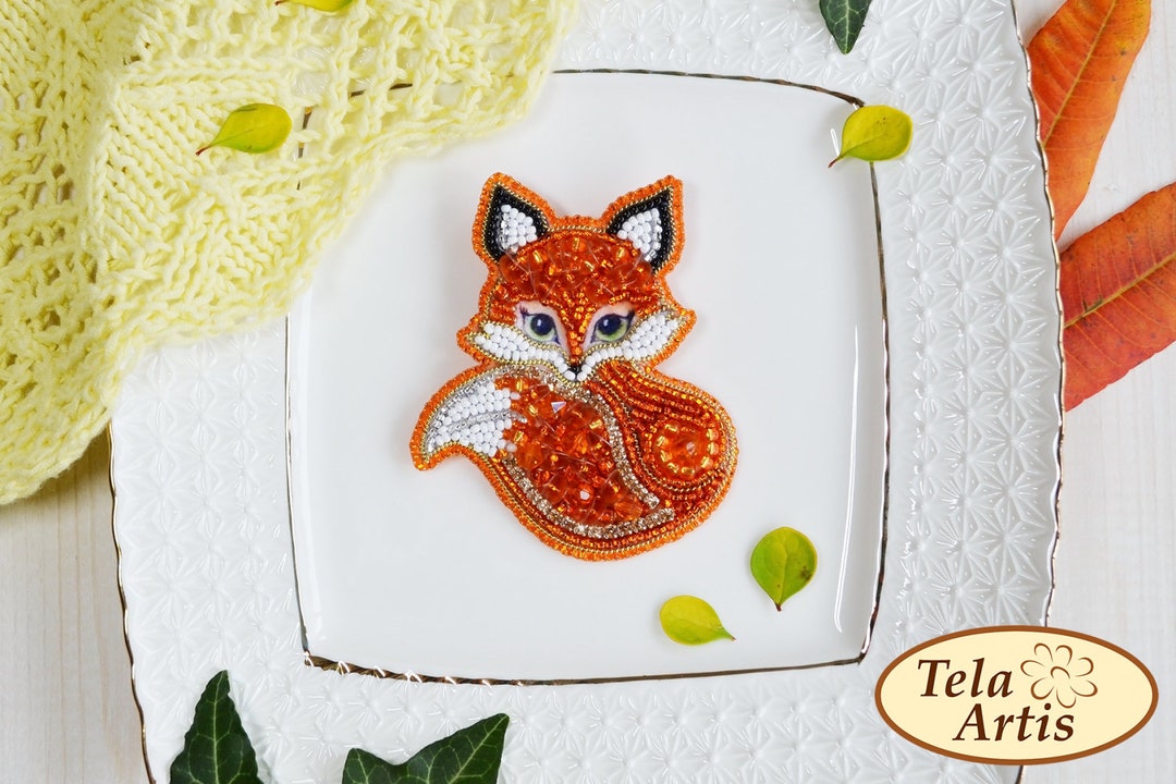 Jewelry Making Set Red Fox Beading Brooches Kit for Embroidery Brooches ...