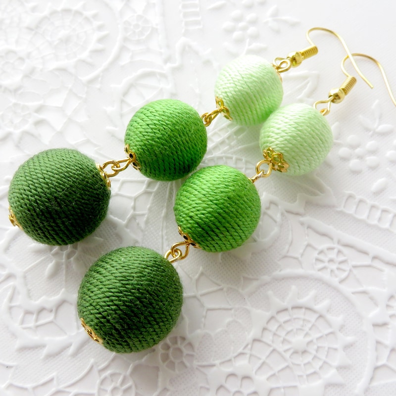 Green Earrings - Etsy