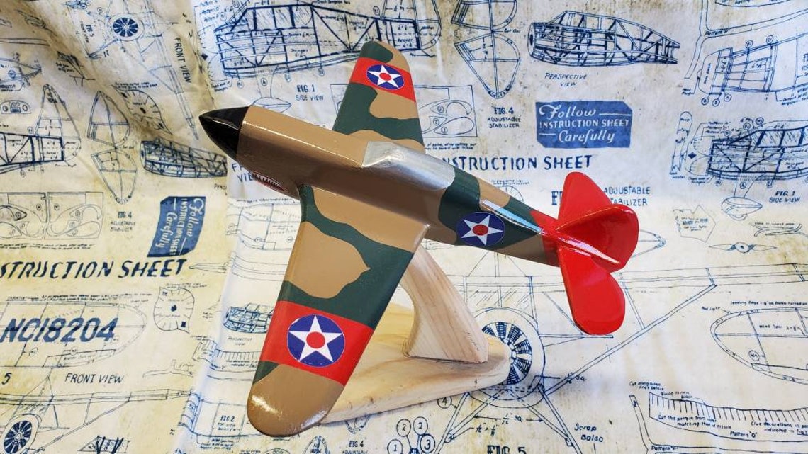 Handcrafted Wooden P-40 Warhawk Toy Plane. - Etsy