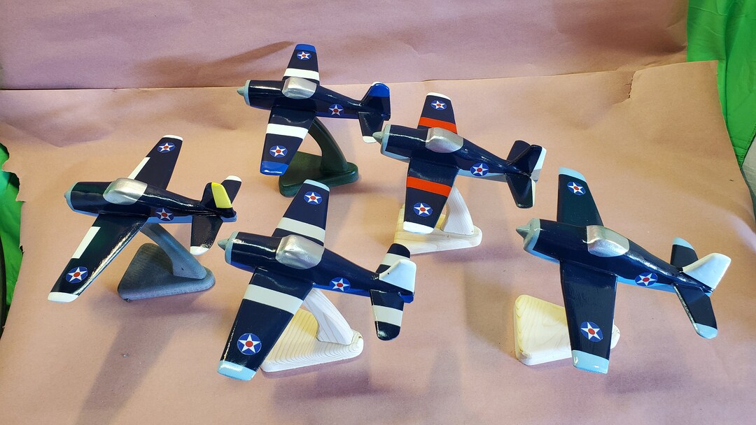 Handcrafted Wooden Grumman F4F Hellcat Toy Plane - Etsy Australia