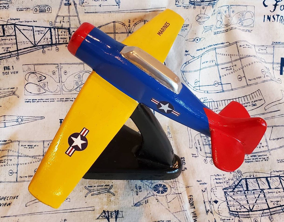 Handcrafted wooden T6 Texan toy plane | Etsy