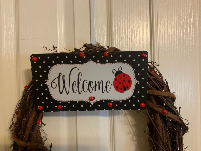 Ladybug Welcome Wreath - Etsy