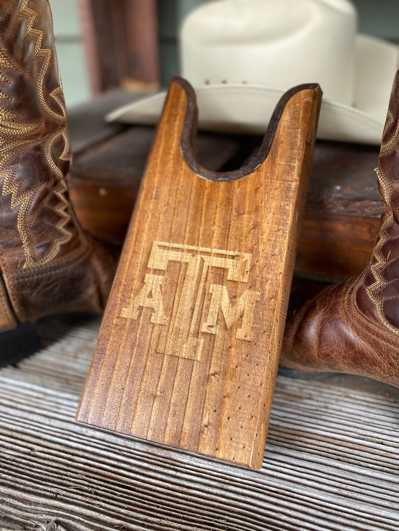 Custom Wooden Boot Jacks Pine and Leather Boot Jacks - Etsy