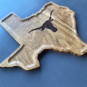 Custom Texas Shaped Serving Tray Charcuterie Board Can Be Blank or ...