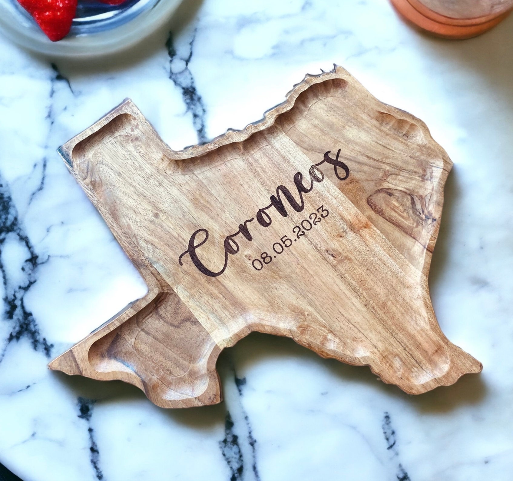 Custom Texas Shaped Serving Tray + Charcuterie Board| Can Be Blank or ...