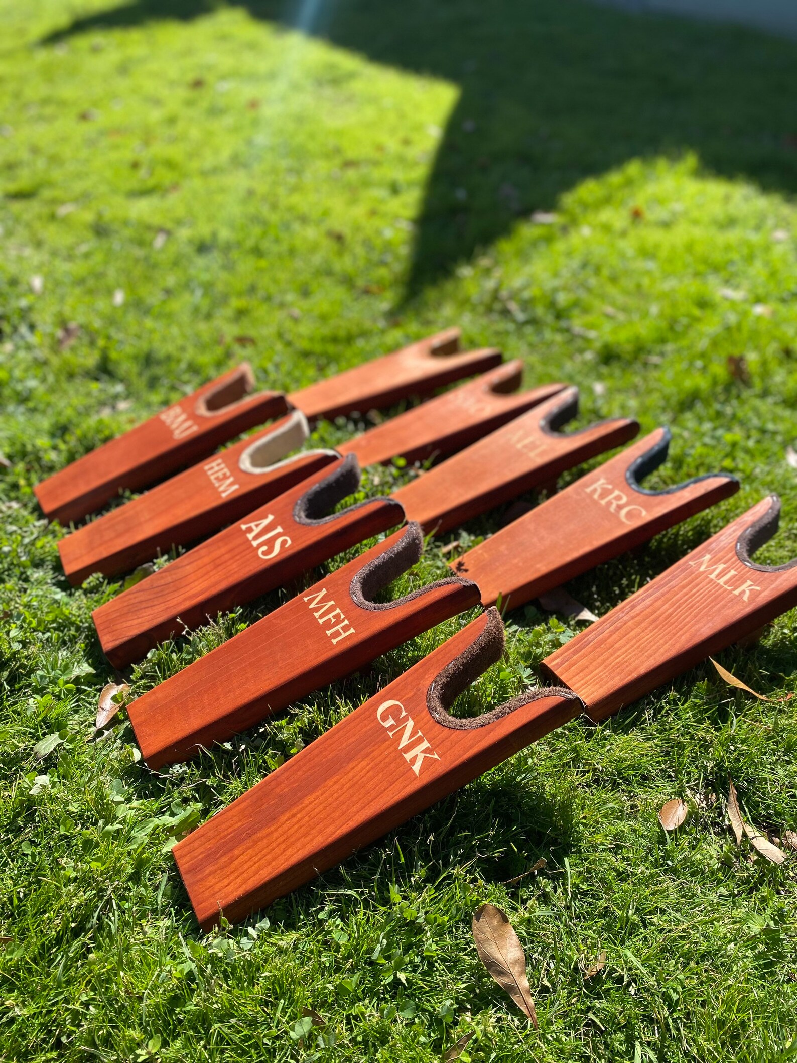 Graduation Gifts Custom Wooden Boot Jacks| Pine and Leather Boot Jacks ...