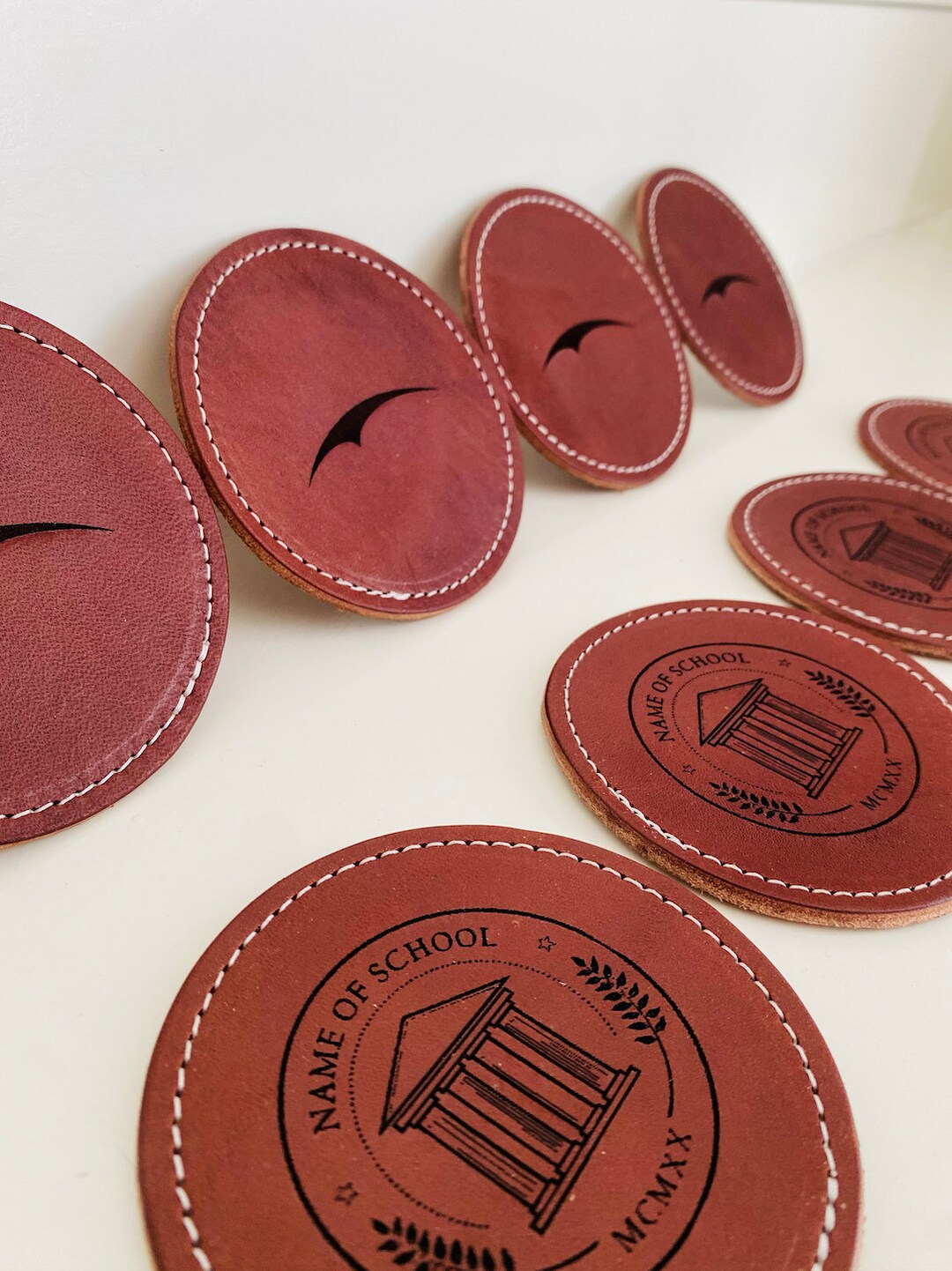 Engraved AMISH Leather Coasters| Personalized Logo Coasters| Perfect ...