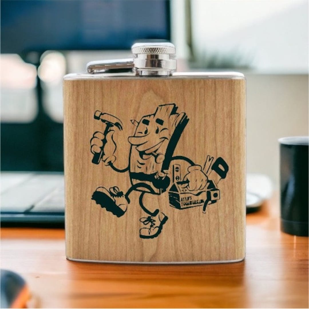 Custom Company Logo Cherry Wood Flasks| Client/employee Gifts|company ...