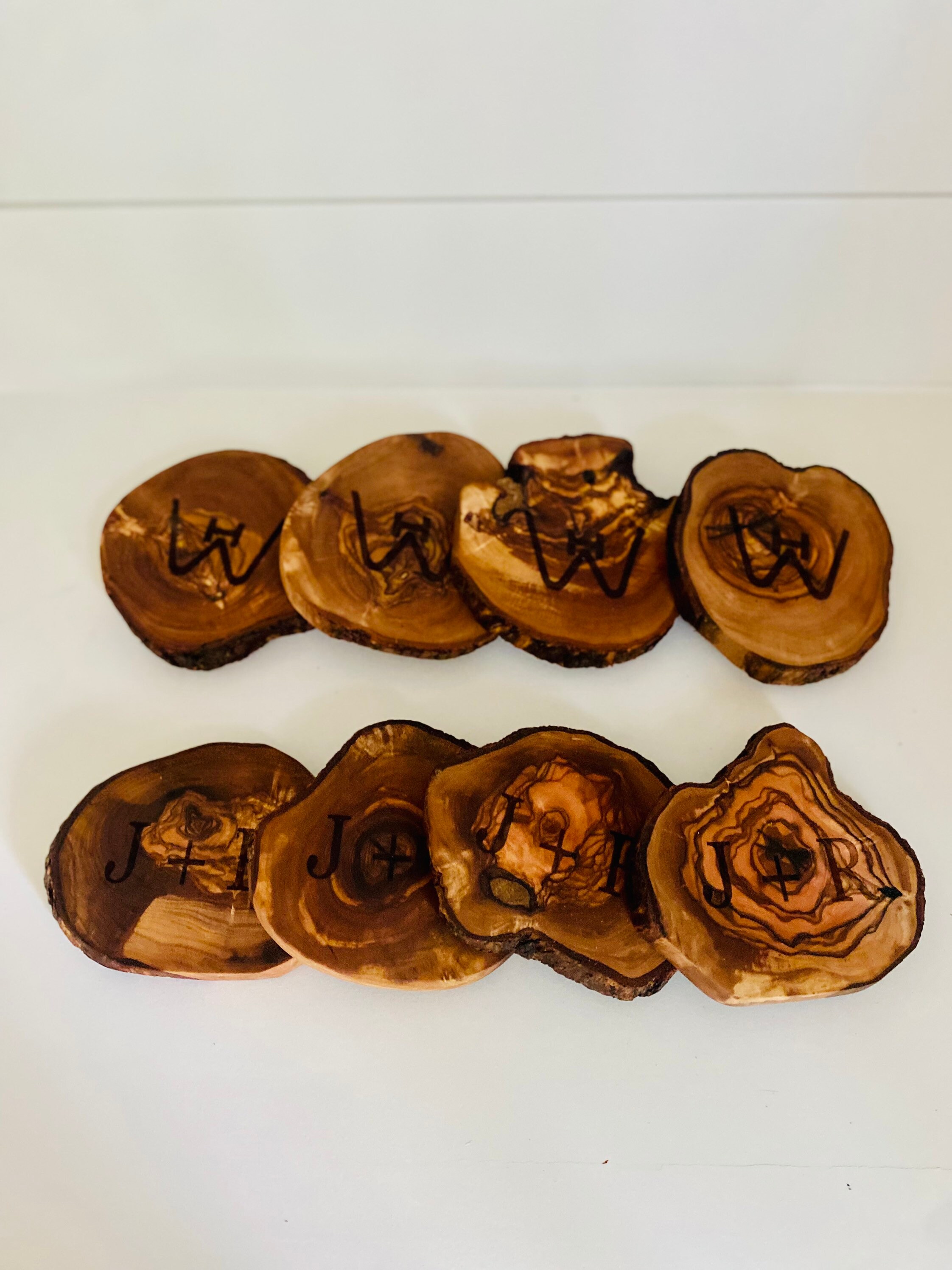 Custom Engraved Olive Wood Coasters Rustic Wooden Coasters - Etsy