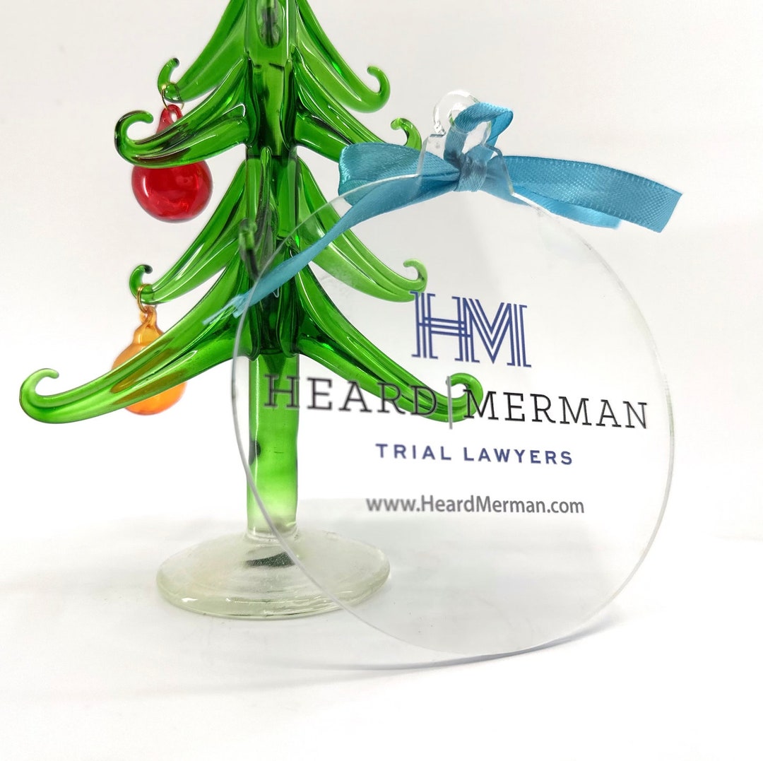 Custom Company Logo Christmas Ornaments Glass Christmas Ornaments ...