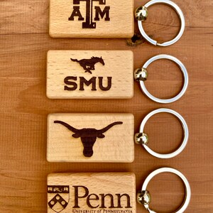 College Keychains Personalized Keychains Grad Gift Keychains Hardwood ...