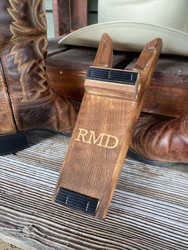 Custom Wooden Boot Jacks Pine and Leather Boot Jacks - Etsy