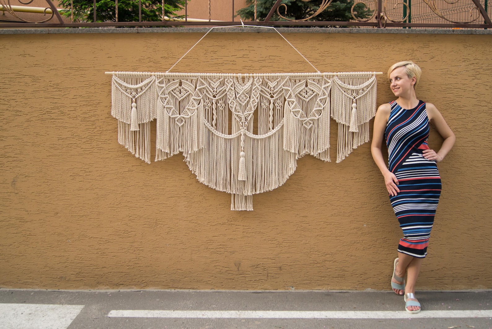 Large Layered Macrame Wall Hanging With Tassels Macrame - Etsy UK