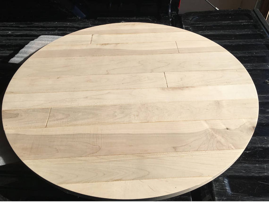 1 Round Table Top Maple Plank Table Top Rustic Wood | Etsy
