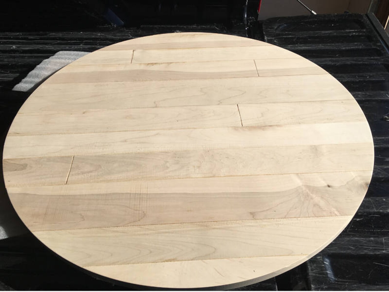 1 Round Table Top Maple Plank Table Top Rustic Wood | Etsy