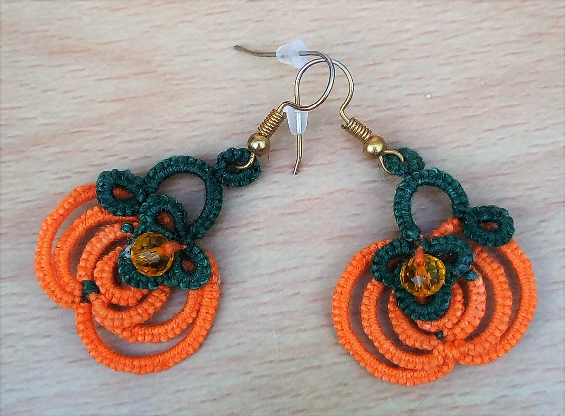 Tatting Pattern Pumpkin Earrings Tatting Pumpkin PDF Digital Tatting ...